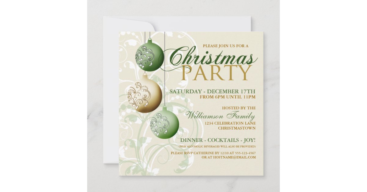 Festive Christmas Party Invitation | Zazzle