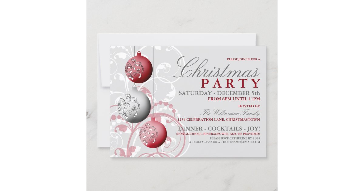 Festive Christmas Party Invitation | Zazzle