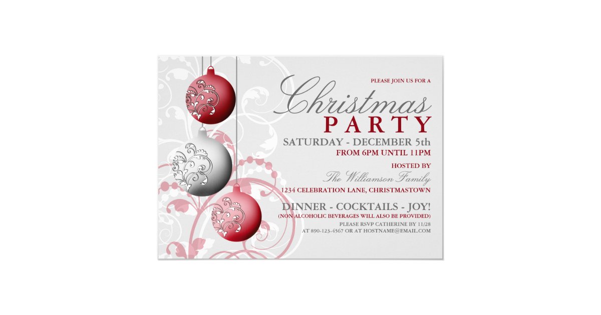 Festive Christmas Party Invitation | Zazzle.com