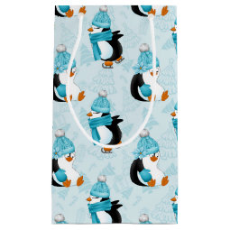 Festive Christmas penguin Holiday party bag | Zazzle