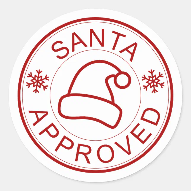 Festive Christmas Santa approved Holiday sticker | Zazzle