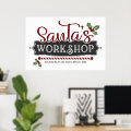 Festive Christmas Santa's workshop Poster | Zazzle