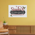 Festive Christmas Santa's workshop Poster | Zazzle