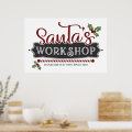 Festive Christmas Santa's workshop Poster | Zazzle