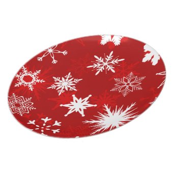 Festive Christmas snowflakes Dinner Plate | Zazzle