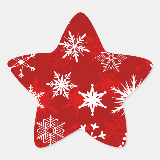 Festive Christmas snowflakes Star Sticker | Zazzle