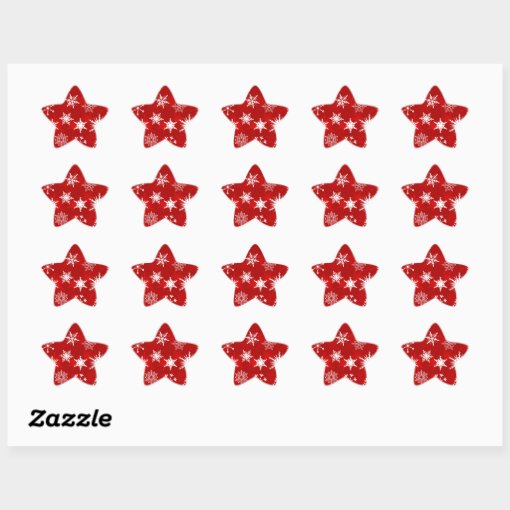 Festive Christmas snowflakes Star Sticker | Zazzle