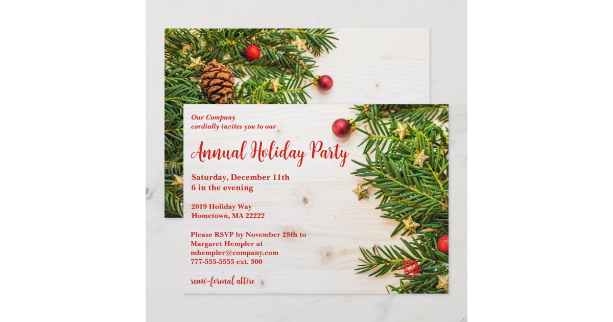 Festive Company Holiday Party Invitation | Zazzle