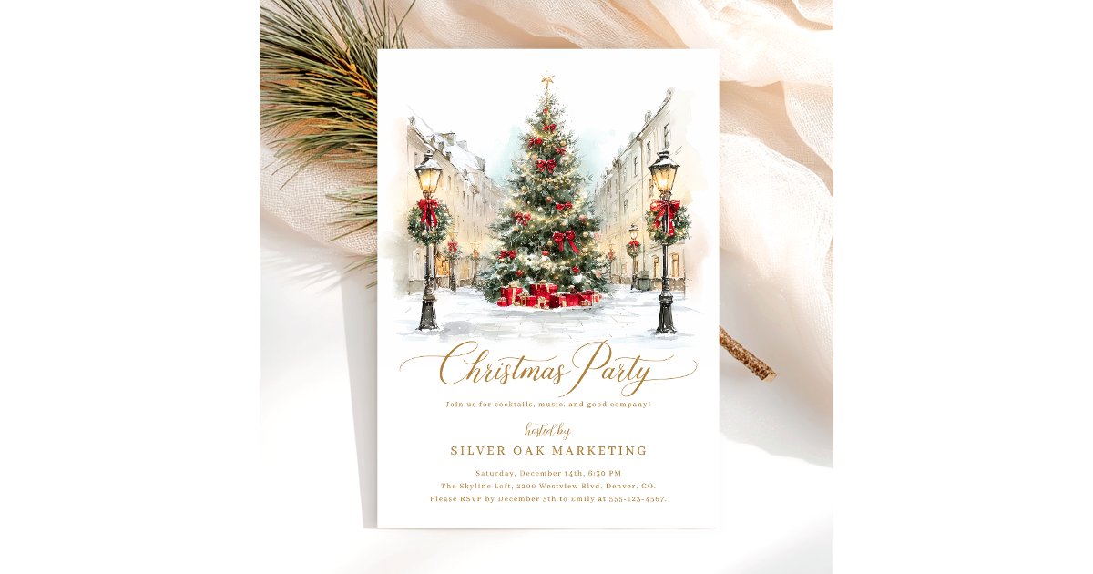 Festive Corporate Christmas Party Invitation | Zazzle