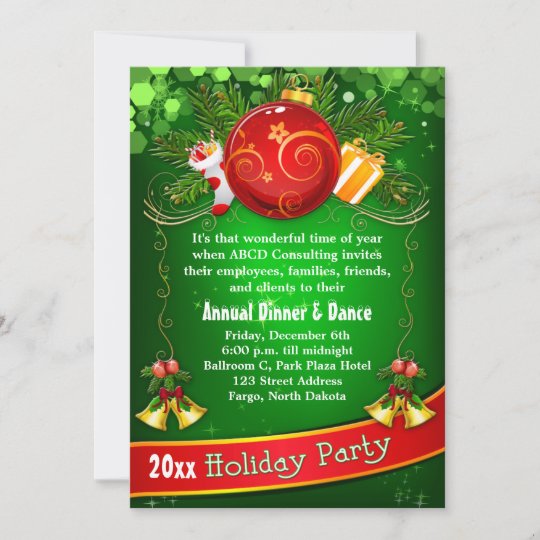 Festive Corporate Holiday Party Invitation | Zazzle.com