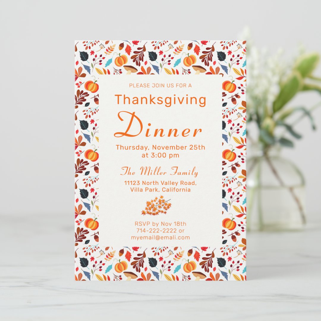 Festive Fall Colors Invitation | Zazzle