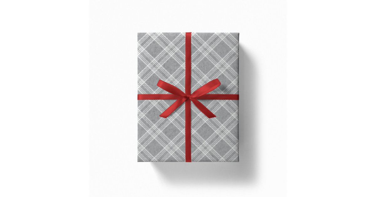 Festive flannel plaid wrapping paper - snowflake | Zazzle
