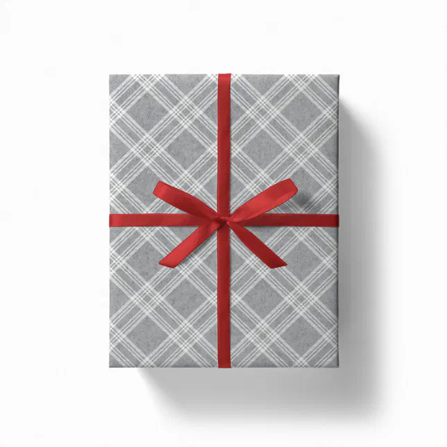 Festive flannel plaid wrapping paper - snowflake | Zazzle