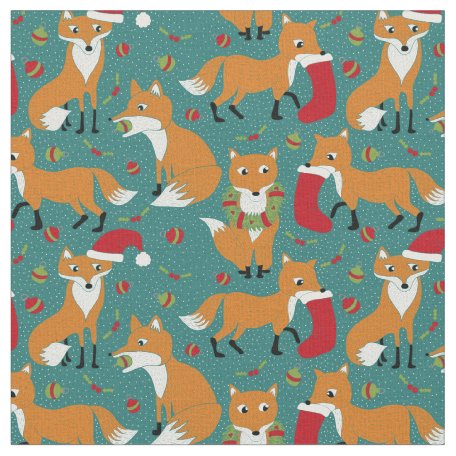 Fox Pattern Fabric | Zazzle