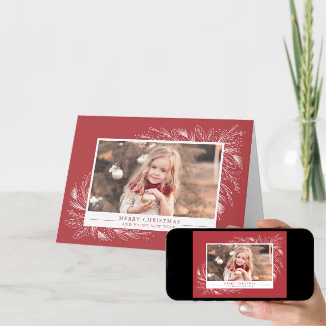 Festive Frame, Christmas Photo Greeting Card | Zazzle