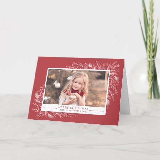 Festive Frame, Christmas Photo Greeting Card | Zazzle