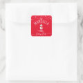 Festive, Fun Red "Love, Santa" Custom Christmas Square Sticker | Zazzle