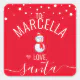 Festive, Fun Red "Love, Santa" Custom Christmas Square Sticker | Zazzle