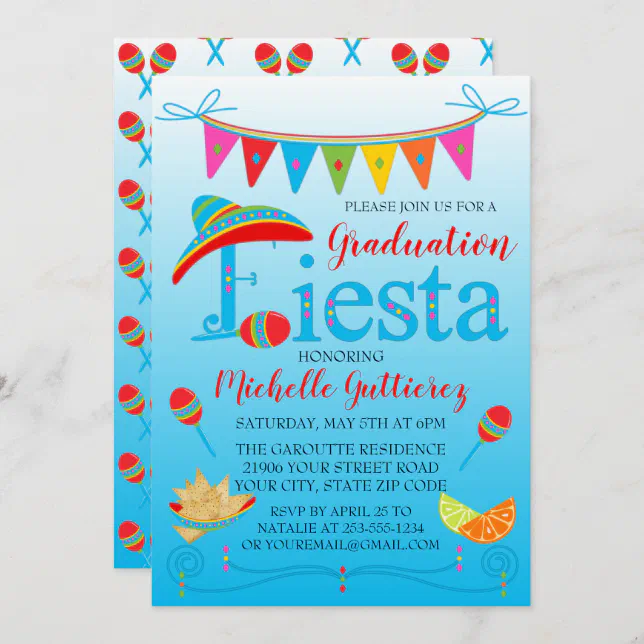 Festive Graduation Fiesta Invitation | Zazzle