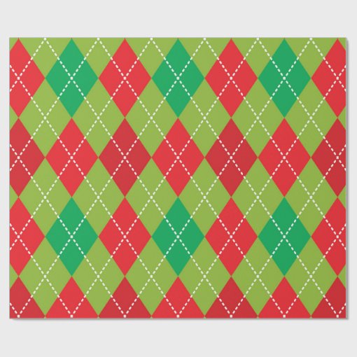 Festive Green & Red Checkered Plaid Wrapping Paper | Zazzle