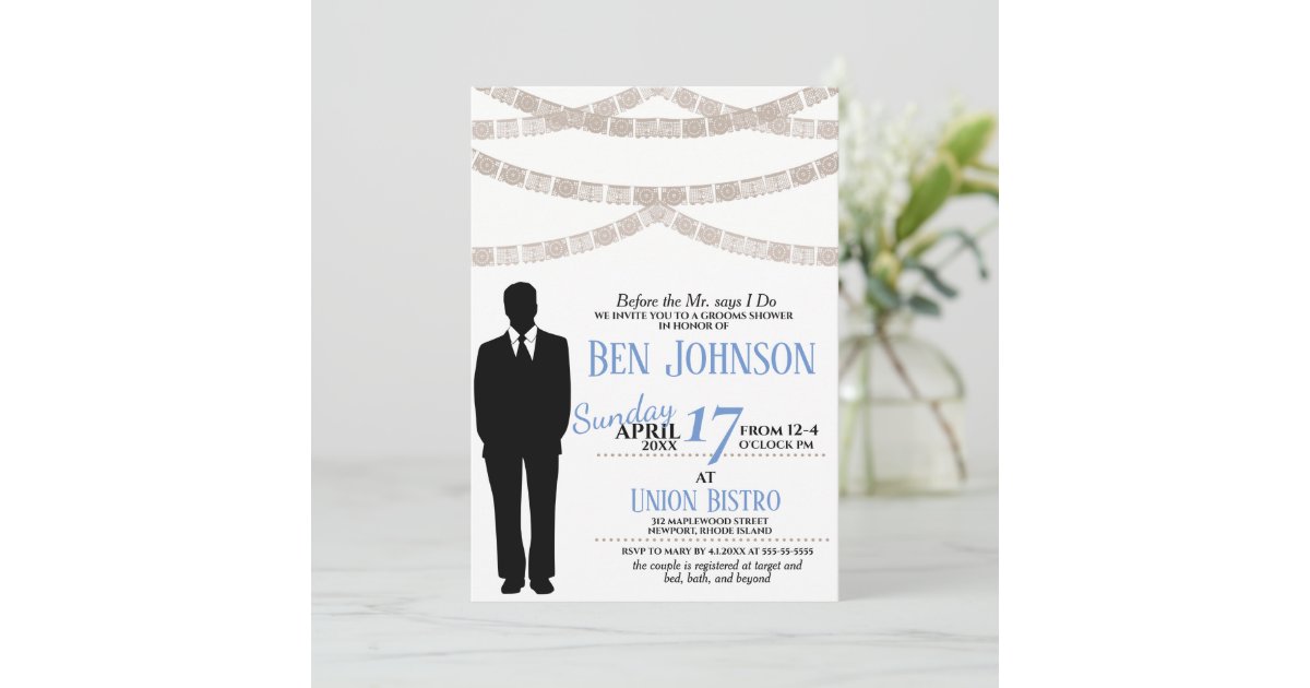 Festive Groom Shower Invitation | Zazzle