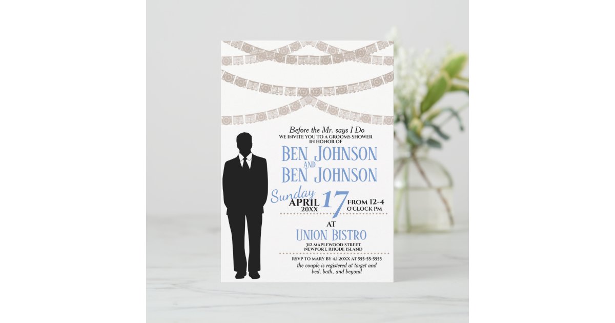 Festive Grooms Shower Invitation | Zazzle