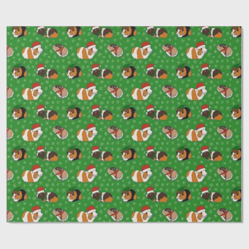 Festive Guinea Pigs Christmas Patterned Wrapping Paper | Zazzle