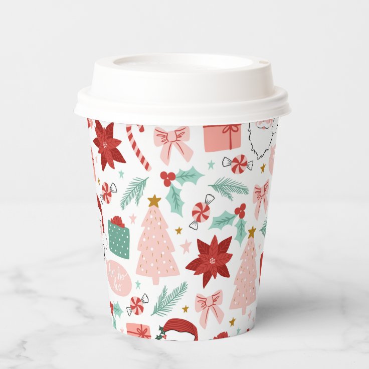 Festive Holiday Christmas Paper Cups | Zazzle