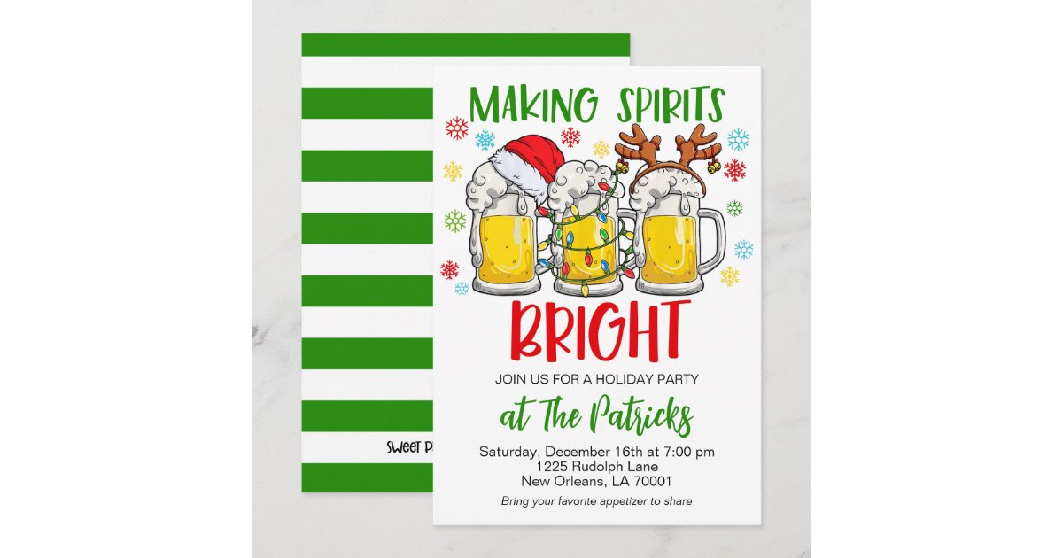 Festive Holiday Party Invitation | Zazzle