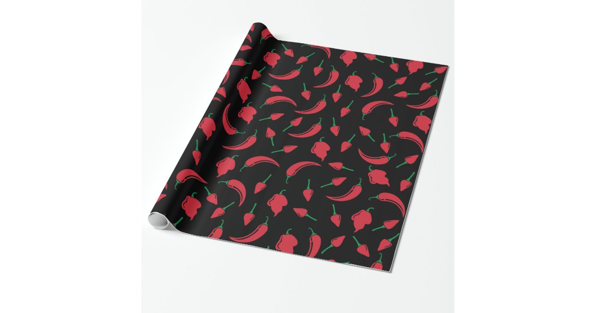 Festive Hot Chili Pepper Wrapping Paper | Zazzle