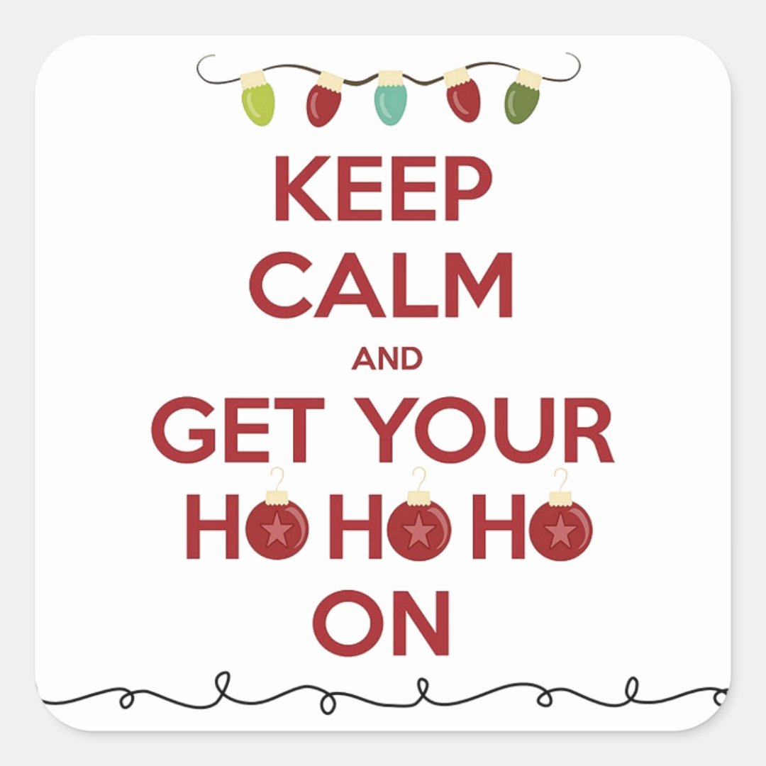 Festive "Keep Calm" Holiday Stickers | Zazzle