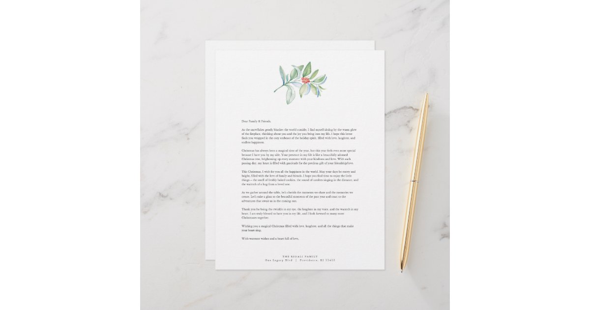 Festive Merry Christmas Letters Template Letterhead | Zazzle