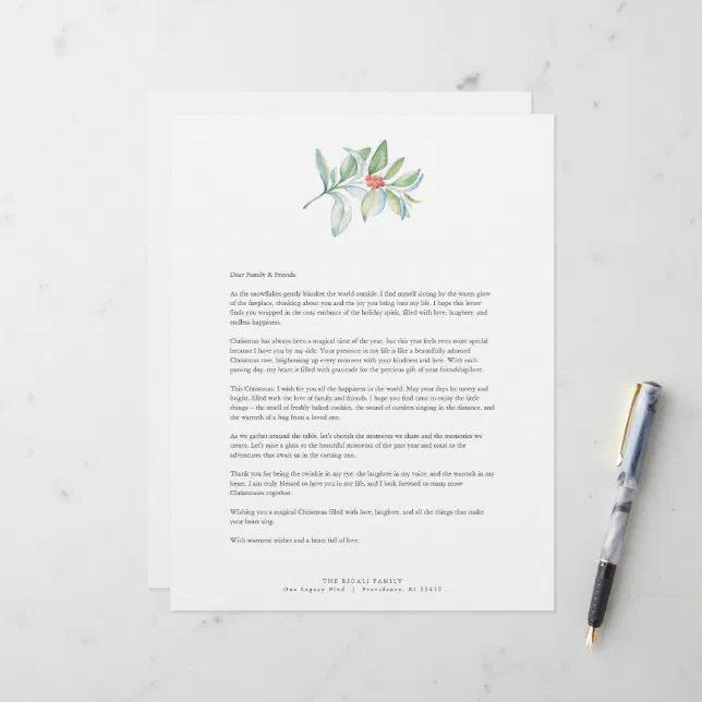 Festive Merry Christmas Letters Template Letterhead | Zazzle
