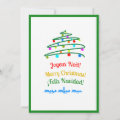 Festive Multilingual Merry Christmas and Tree Holiday Card | Zazzle