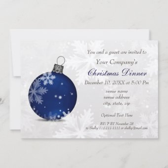 Festive Navy Corporate Holiday party Invitations | Zazzle