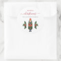 Festive Nutcracker Merry Christmas Classic Round Sticker | Zazzle