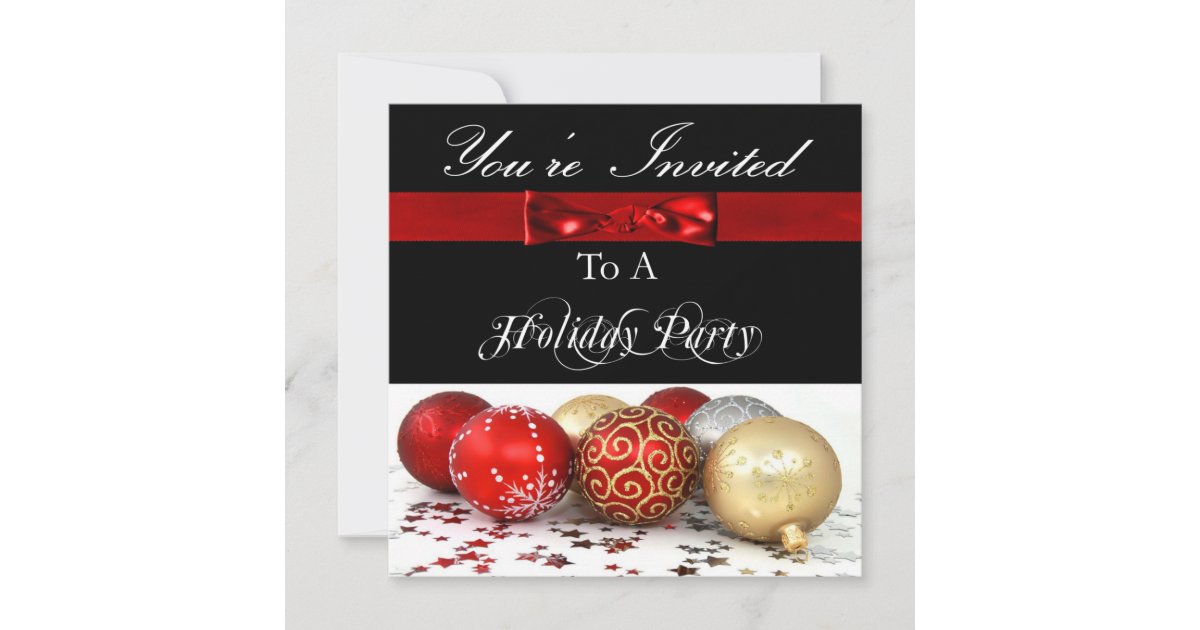 Festive Personalized Holiday Party Invitation | Zazzle