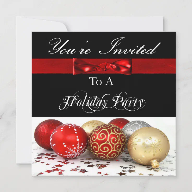 Festive Personalized Holiday Party Invitation | Zazzle