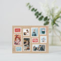Festive Postage Stamp Photo Christmas Postcard | Zazzle