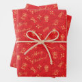 Festive Red Christmas 3 Patterns Holidays Gift Wrapping Paper Sheets ...