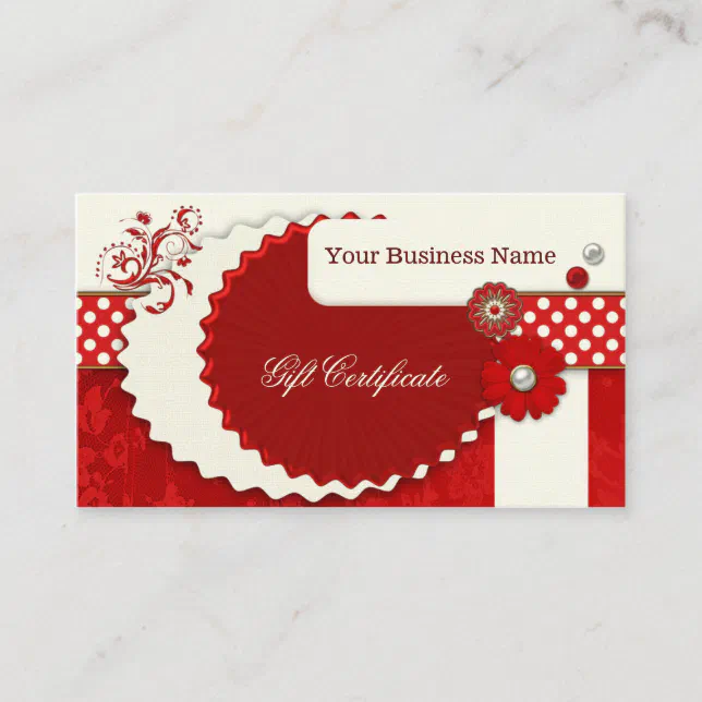 Festive Red Christmas Gift Certificate Template | Zazzle
