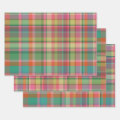 Festive Retro Christmas Plaid Cute Preppy Holiday Wrapping Paper Sheets ...