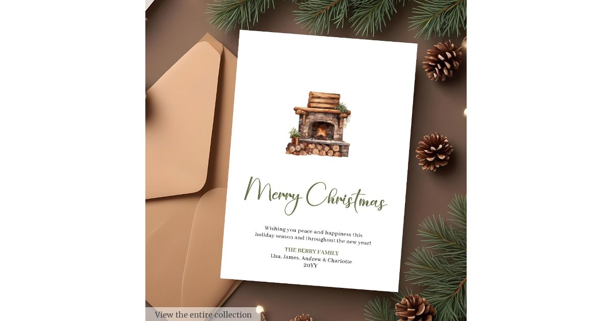 Festive Script Font Cozy Christmas Greeting Card | Zazzle