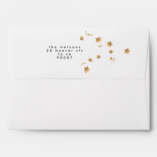 Festive Starry Address Elegant Christmas Holiday Envelope | Zazzle