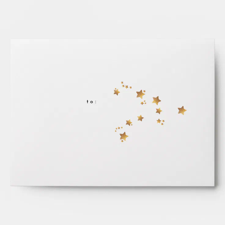 Festive Starry Address Elegant Christmas Holiday Envelope | Zazzle