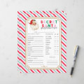 Festive Stripe ChristmasSecret Santa Questionnaire | Zazzle