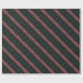 Festive Stylish Dark Red & Green Plaid Pattern Wrapping Paper | Zazzle