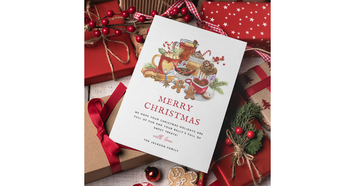 Festive Sweet Treats Christmas Holiday Card | Zazzle