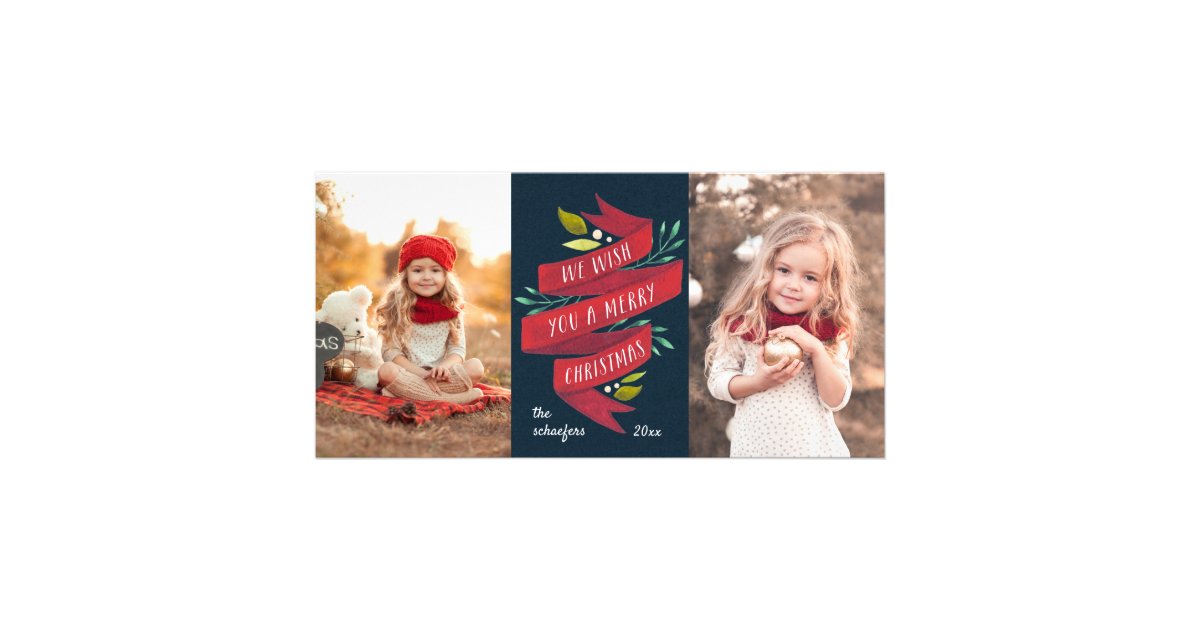 Festive Tidings Holiday Photo Card | Zazzle