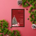 Festive Tree Family Office Christmas Party Gold Foil Invitation | Zazzle